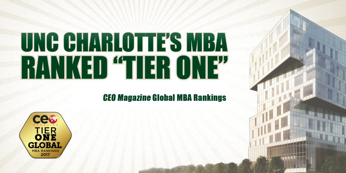 UNC Charlotte’s MBA once again named a “Tier 1” program in Global MBA ...
