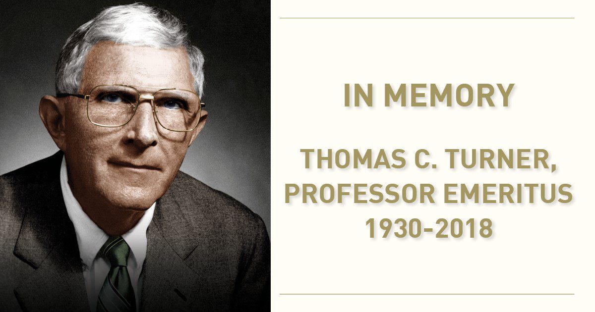 In memory: Thomas C. Turner, pioneering faculty member - Belk College ...