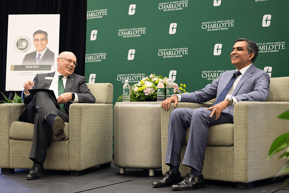 Novant Health's Sanjay Gupta shares leadership lessons at UNC Charlotte.